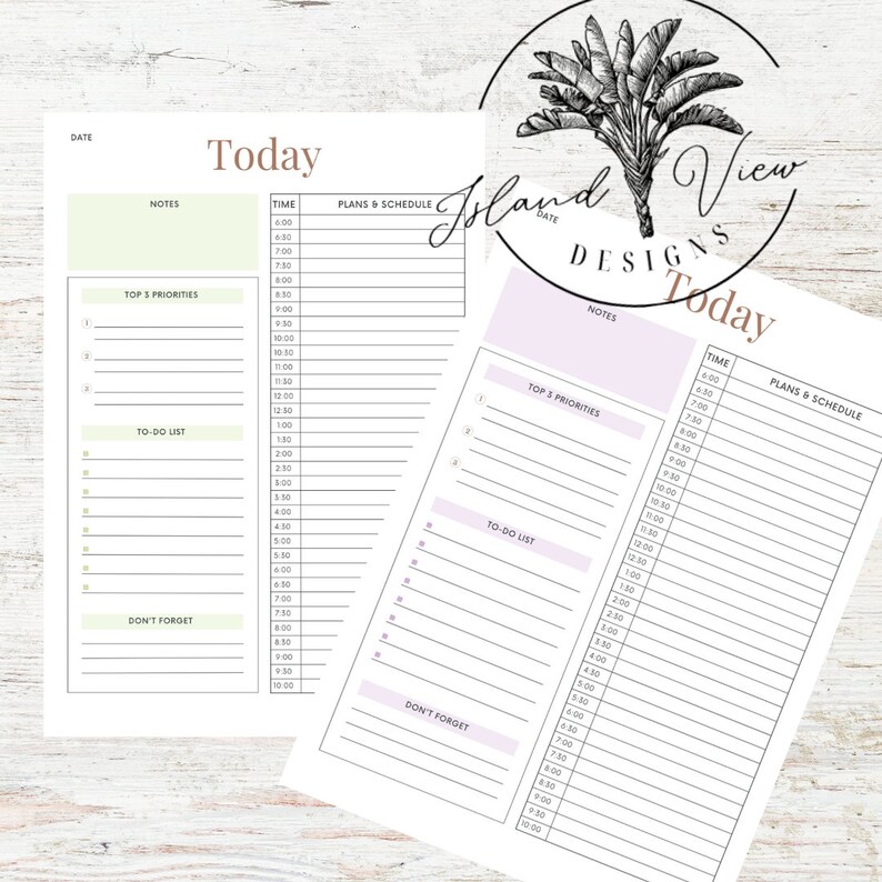 Undated Daily Planner Page - Organise With 30 Minute Schedule - Goal ...