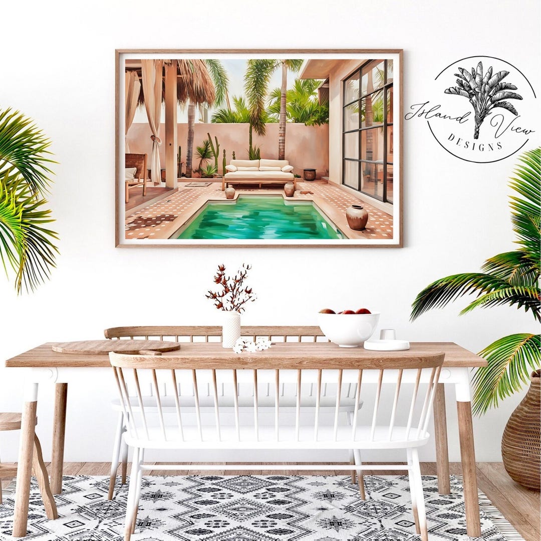 Pool House Wall Art Decor Print - DIY Printable - Print at Home ...