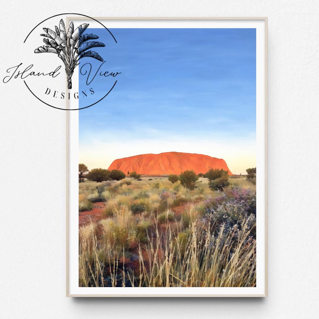 Uluru Wall Art Printable - Iconic Australian Outback Desert Painting ...