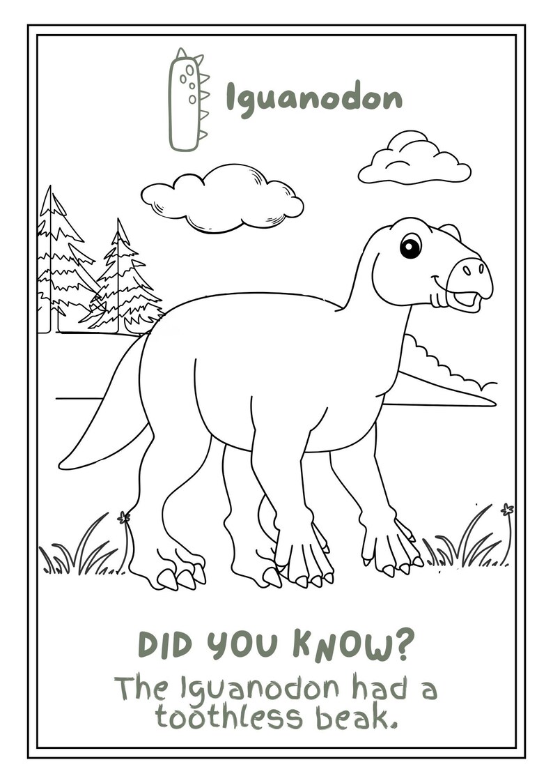 Dinosaur World Coloring Book and Dino Trivia - Etsy