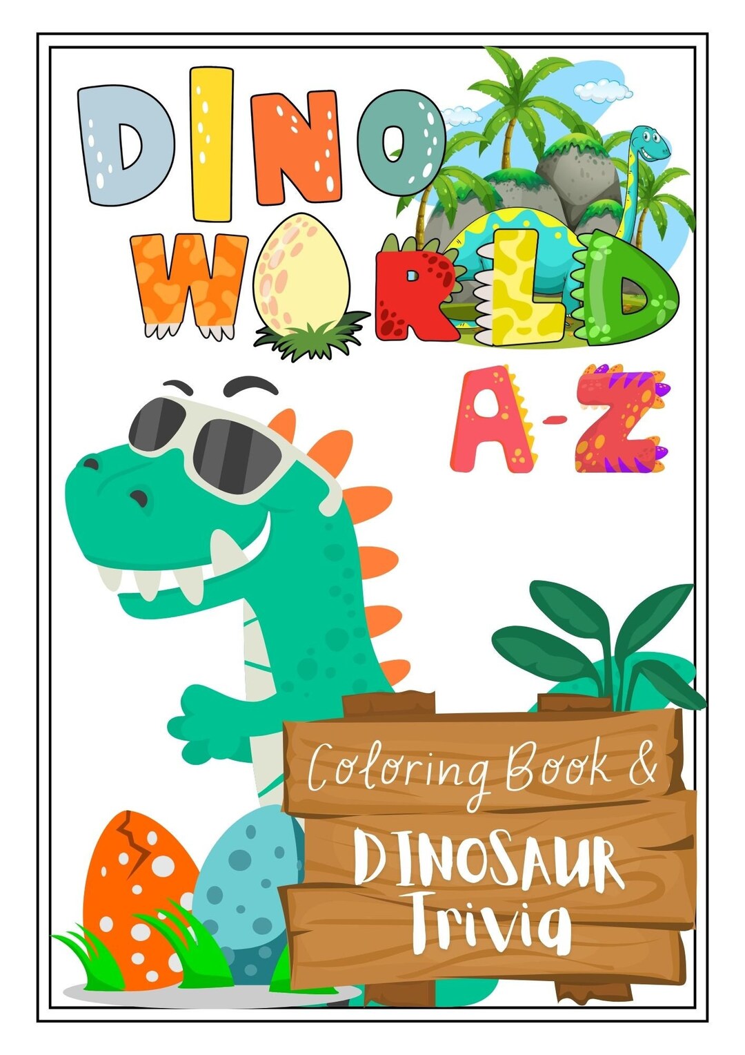 Dinosaur World Coloring Book and Dino Trivia - Etsy