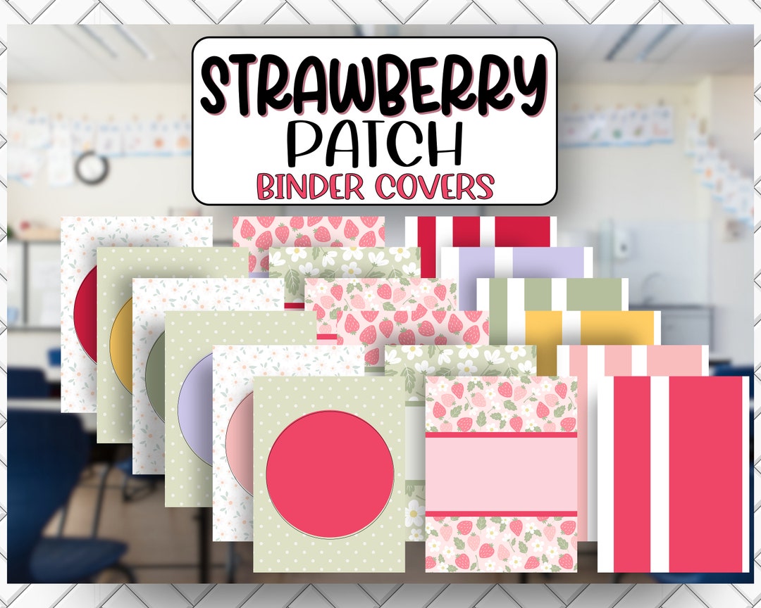 Blank Binder Covers Strawberry Classroom Decor. Strawberry Printable ...