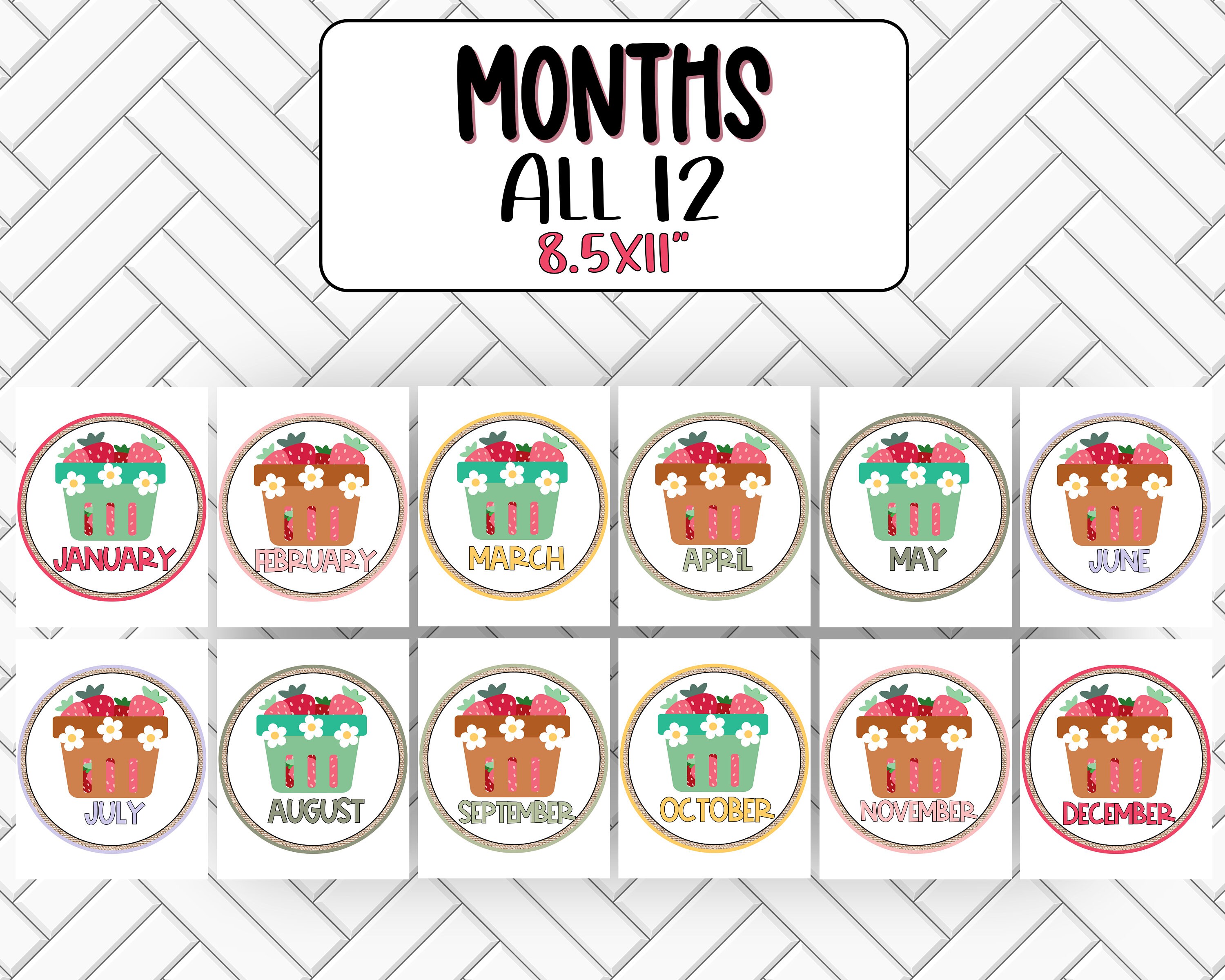 Strawberry Patch Birthday Kit Classroom Decor. Strawberry Printable ...