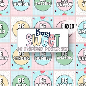 Affirmation Pastel Strawberry Classroom Decor Posters. Strawberry ...