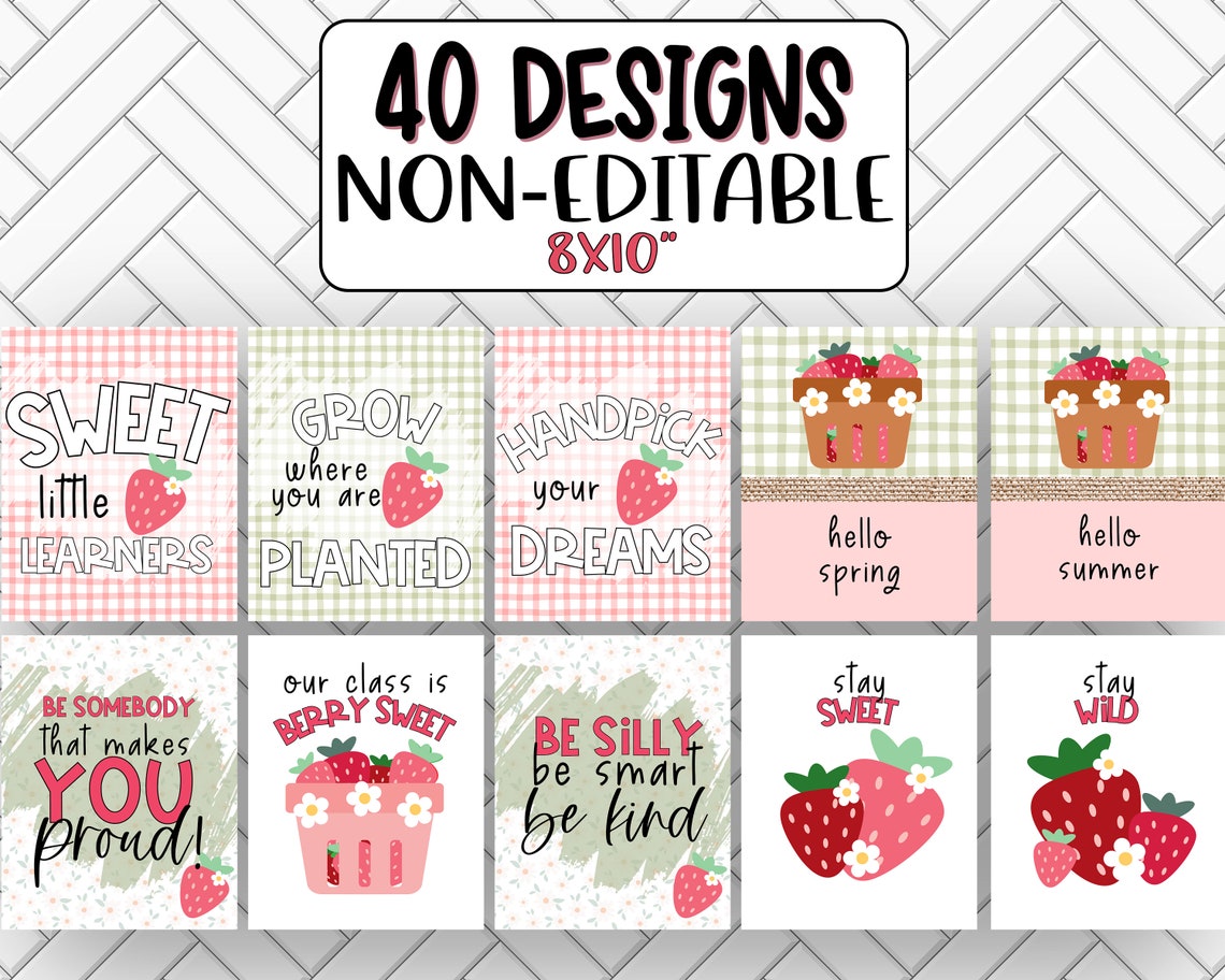 Strawberry Classroom Decor. Strawberry Printable Poster. Strawberry ...