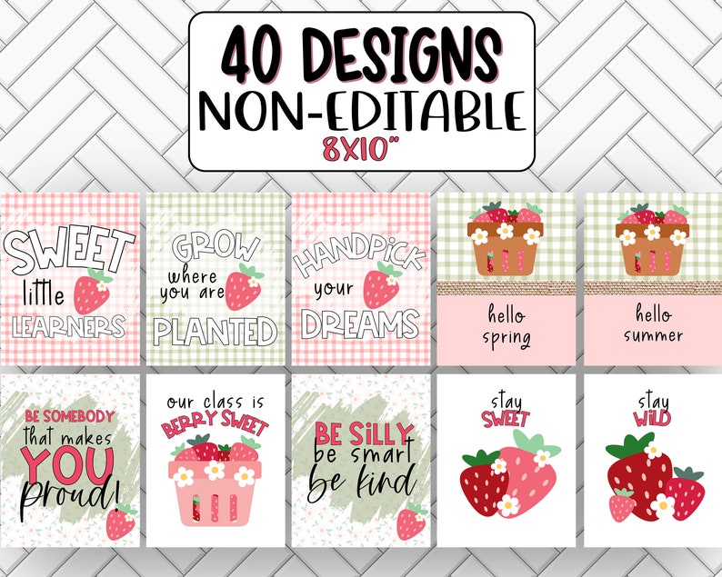 Strawberry Classroom Decor. Strawberry Printable Poster. Strawberry ...