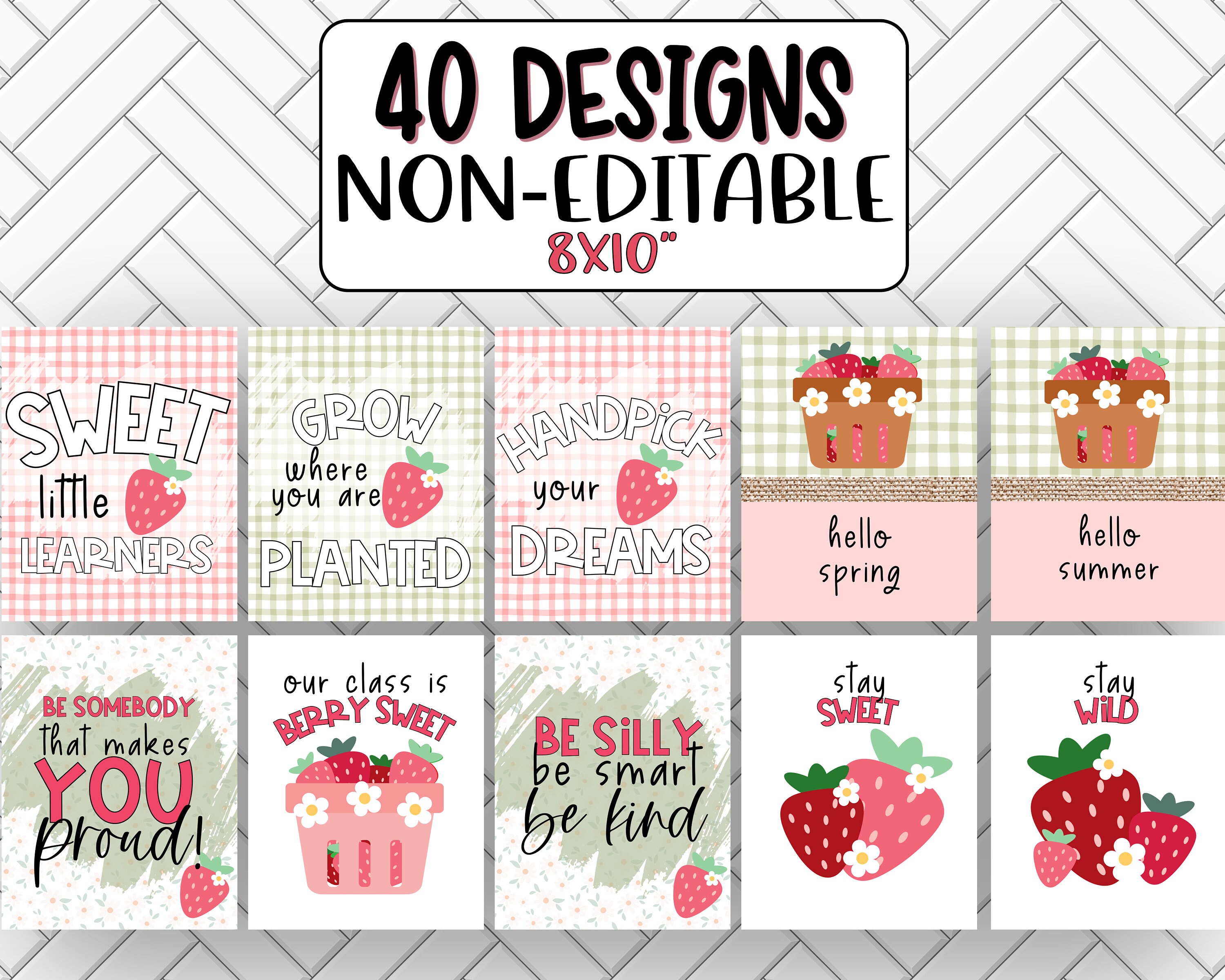 Strawberry Classroom Decor. Strawberry Printable Poster. Strawberry ...