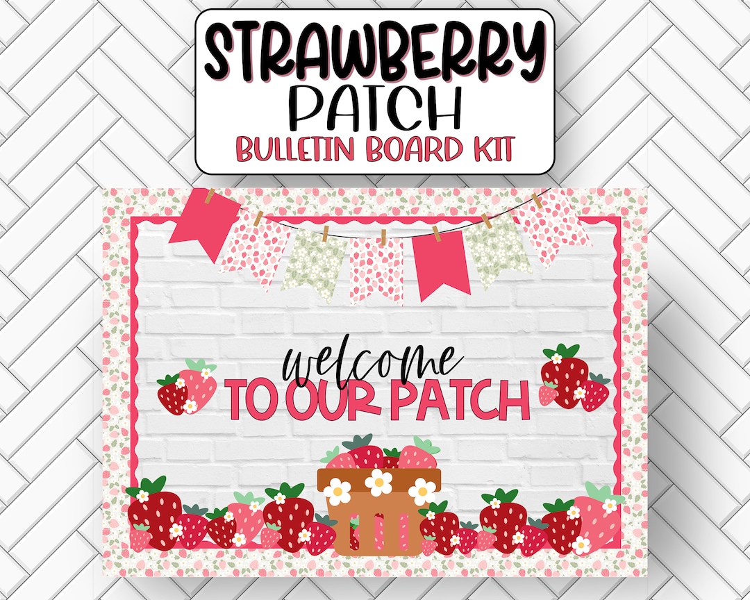 Strawberry Bulletin Board Kit Classroom Decor. Strawberry Printable ...