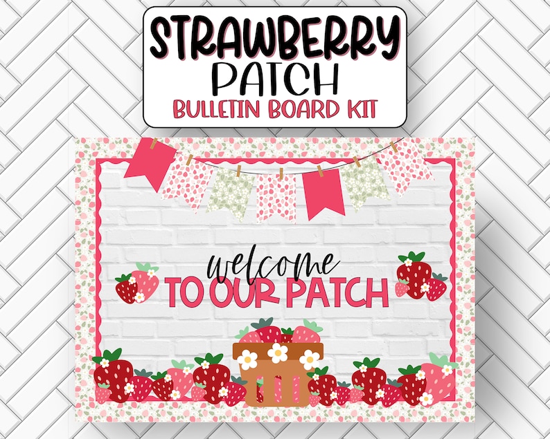 Strawberry Bulletin Board Kit Classroom Decor. Strawberry Printable ...