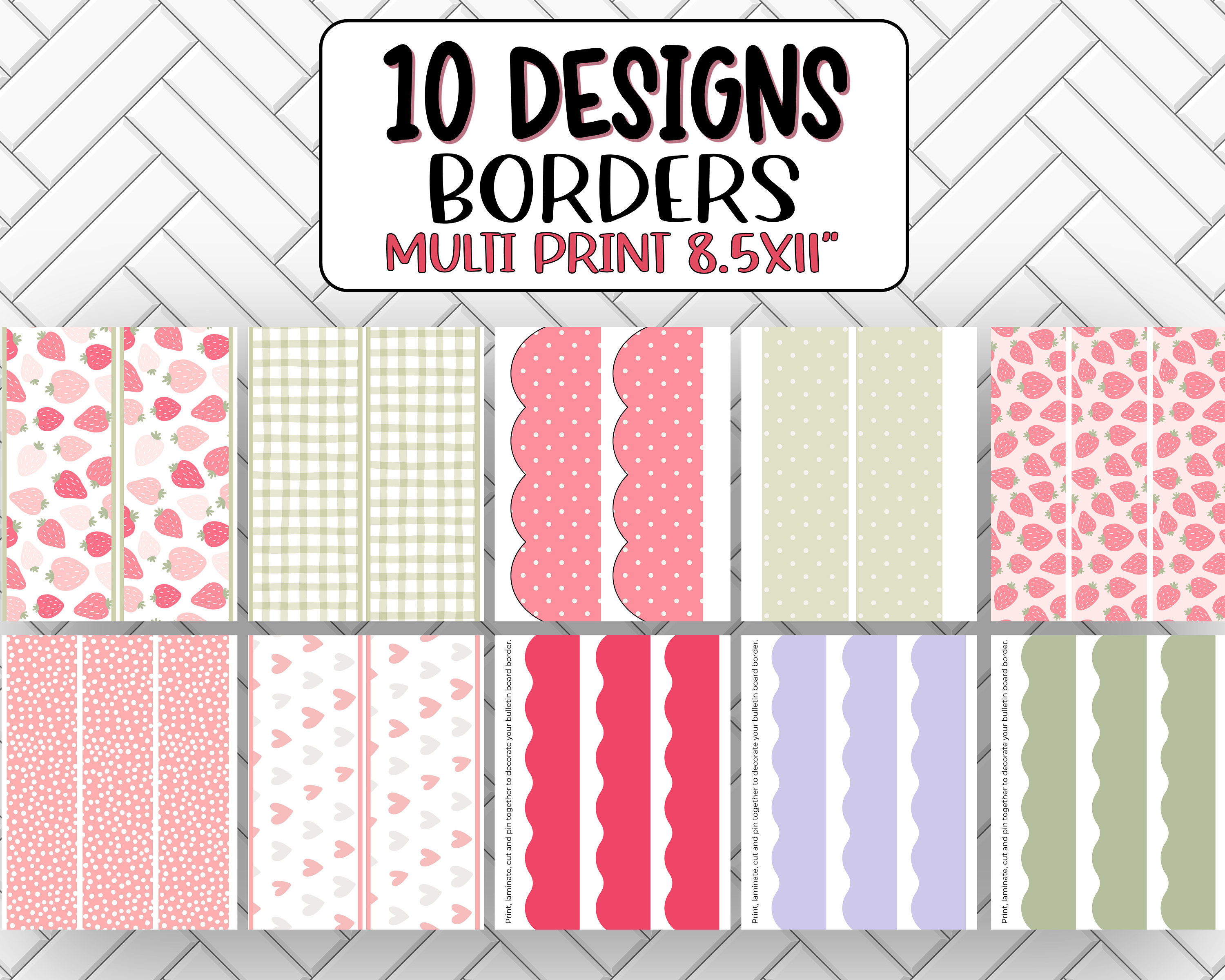 Strawberry Bulletin Board Kit Classroom Decor. Strawberry Printable ...