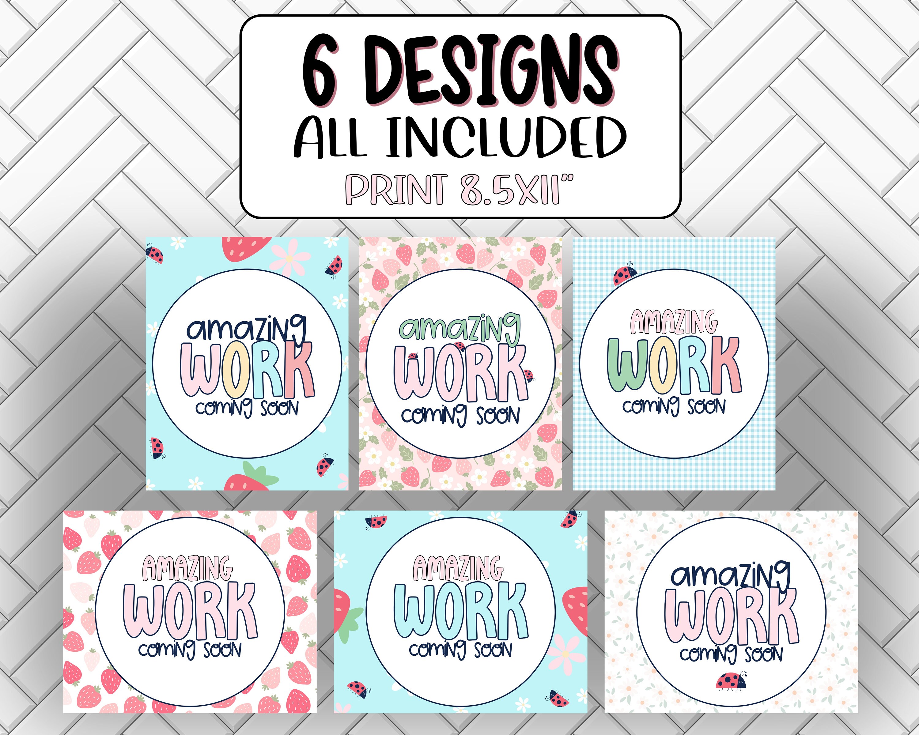 Pastel Strawberry Work Display Classroom Decor. Strawberry Printable ...