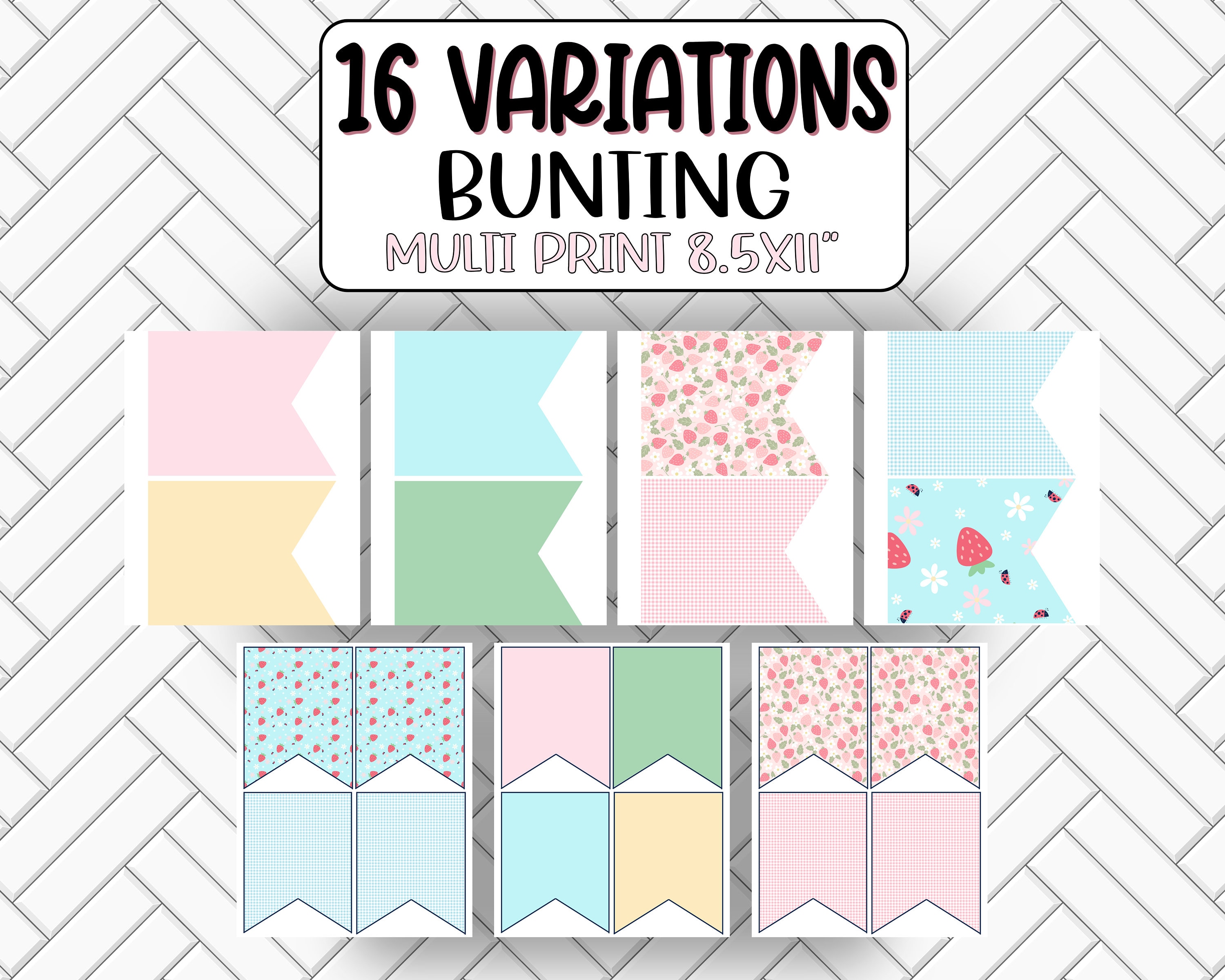 Pastel Strawberry Birthday Kit Classroom Decor. Strawberry Printable ...