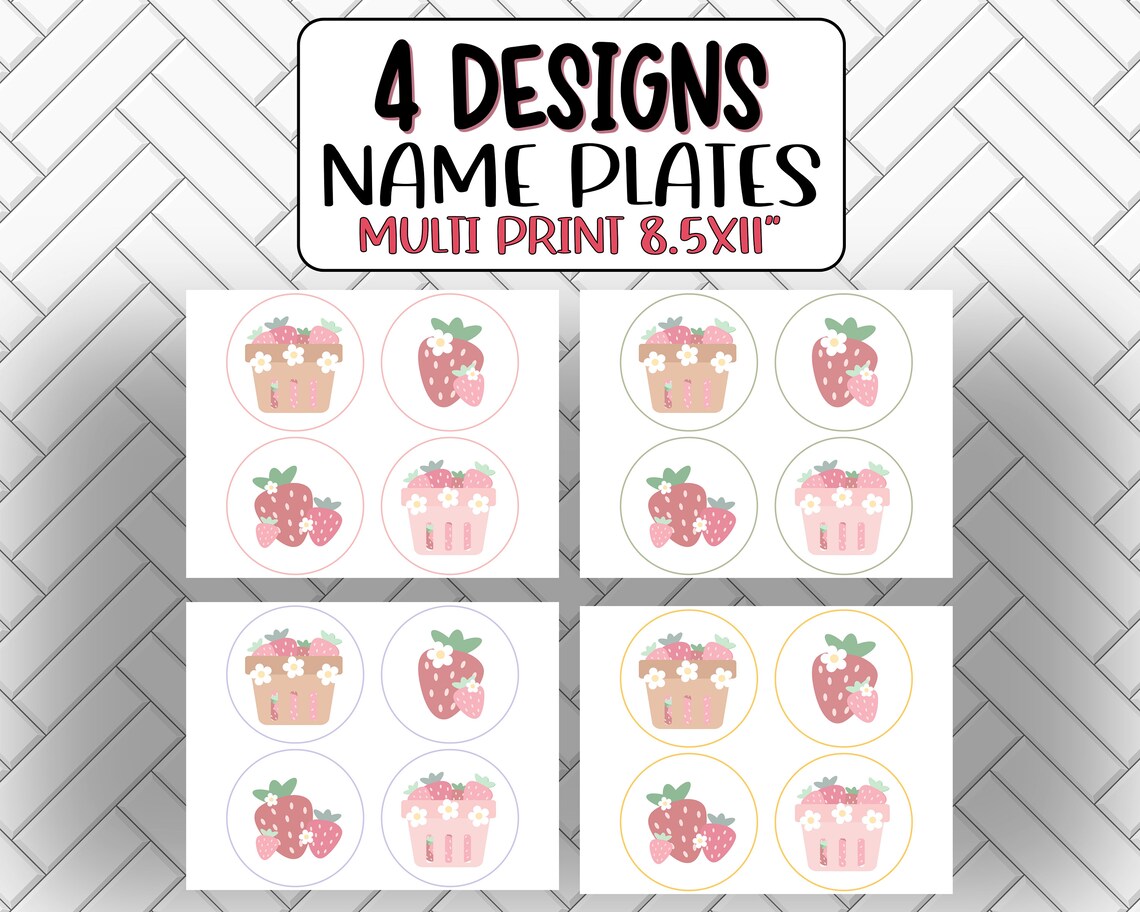 Strawberry Welcome Door Display Classroom Decor. Strawberry Printable ...