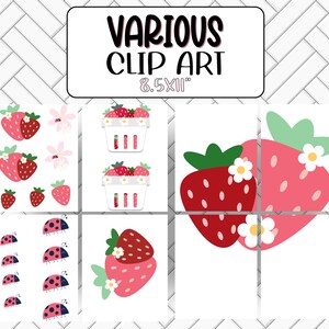 Pastel Strawberry Birthday Kit Classroom Decor. Strawberry Printable ...