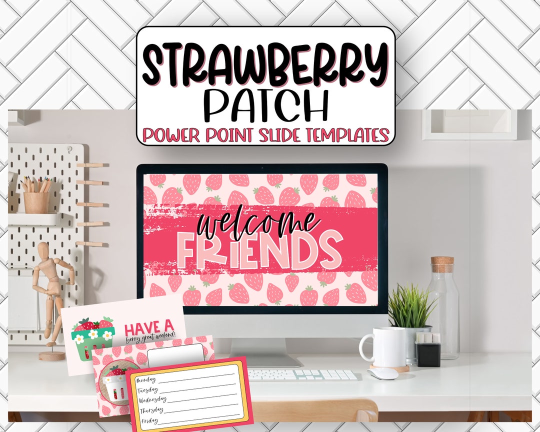 Strawberry Patch Classroom Slides. Pink Strawberry Slides, Rotation ...