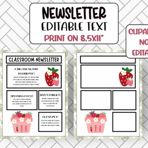 Meet the Teacher and Classroom Newsletter Strawberry Patch Classroom ...