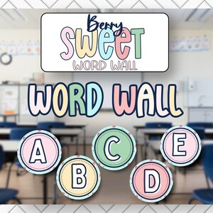 Word Wall Display Pastel Strawberry Classroom Decor. Strawberry ...