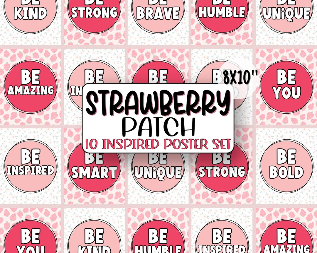 Affirmation Strawberry Patch Classroom Decor Posters. Strawberry ...