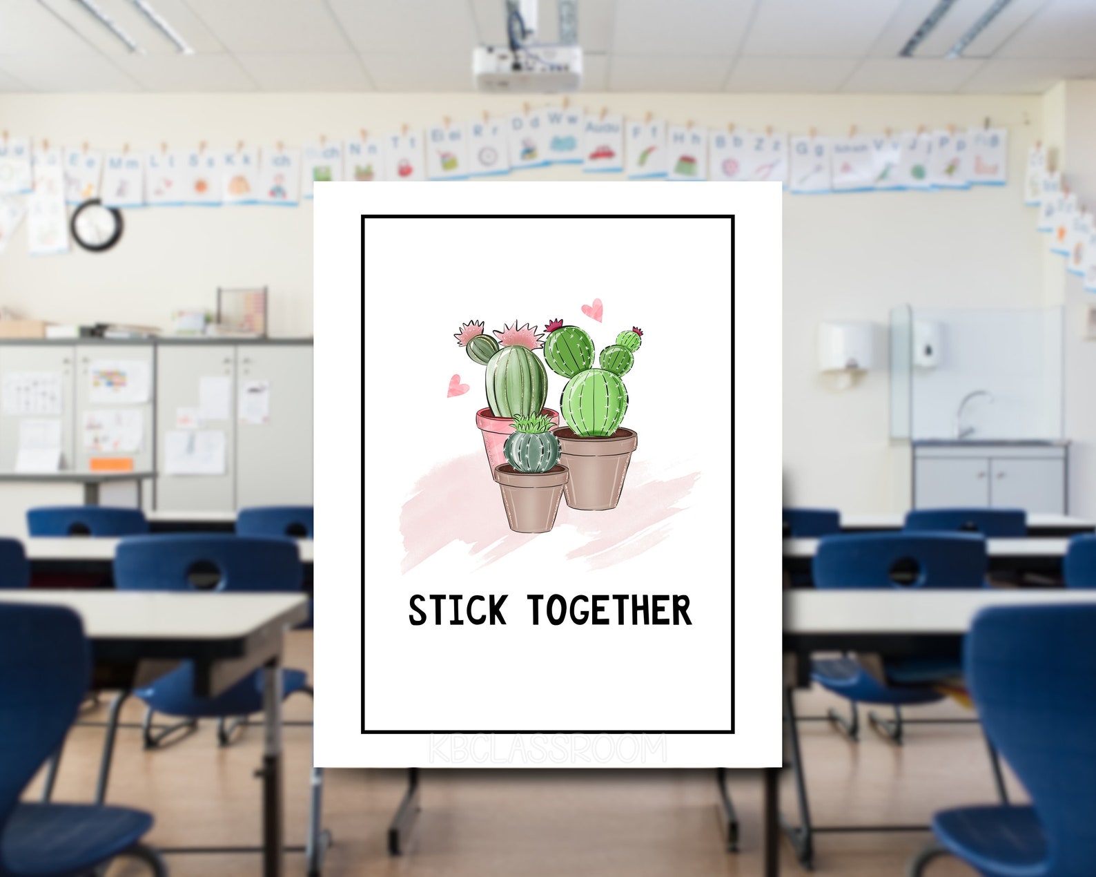 Succulent Classroom Decor. Pink Cactus Printable Poster. Succulent ...
