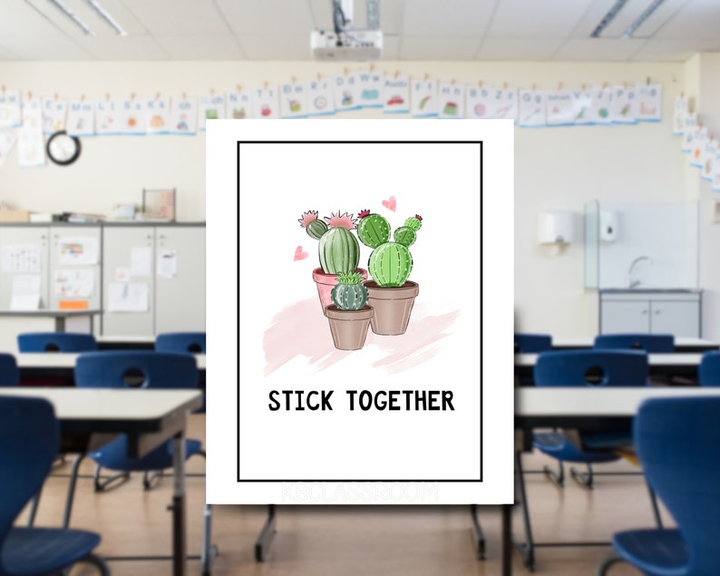 Succulent Classroom Decor. Pink Cactus Printable Poster. Succulent ...