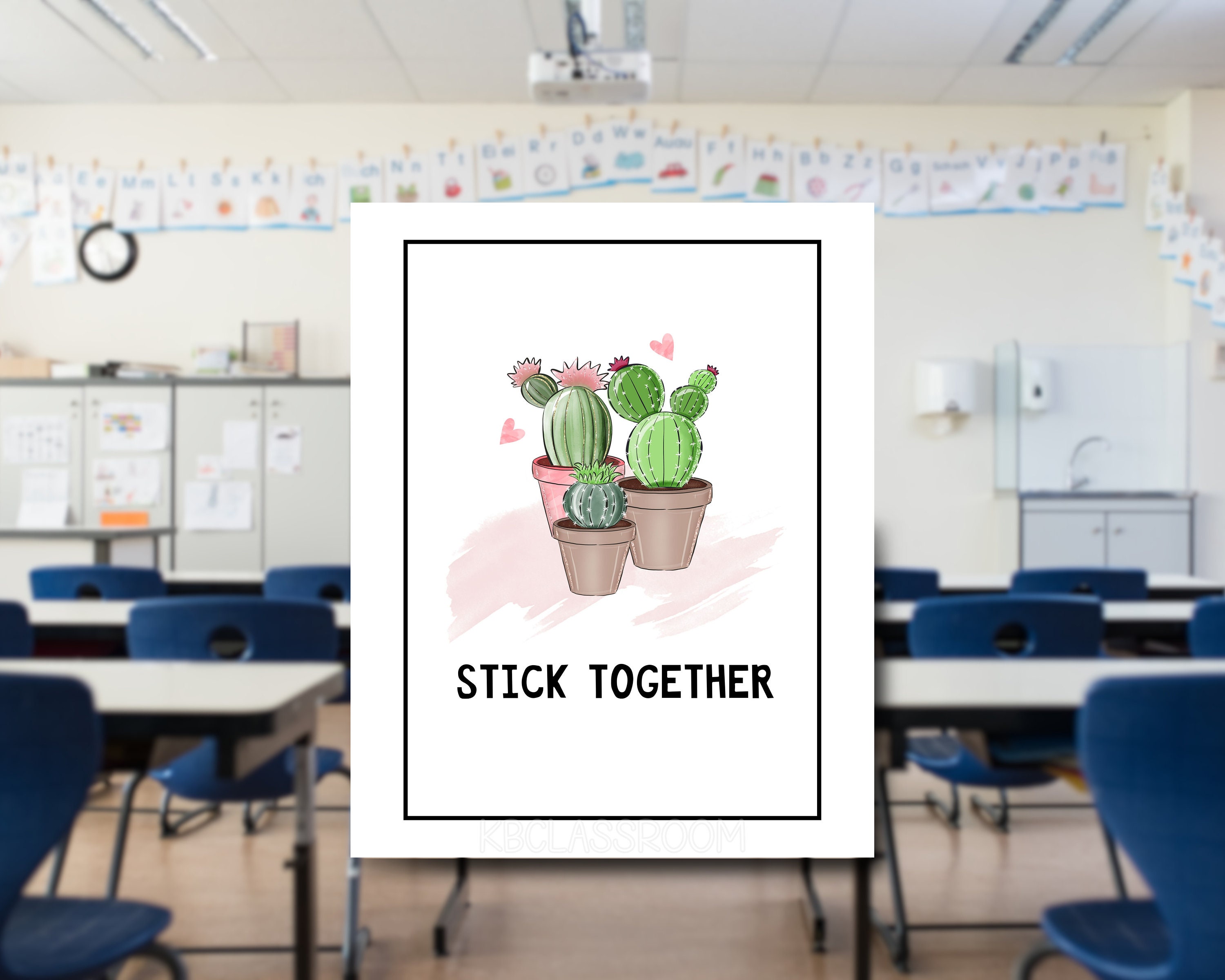 Succulent Classroom Decor. Pink Cactus Printable Poster. Succulent ...