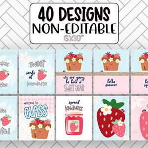 Pastel Strawberry Classroom Decor. Strawberry Printable Poster ...