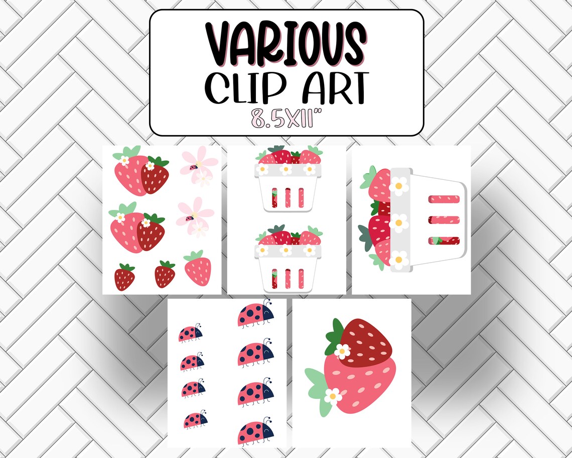 Pastel Strawberry Bulletin Board Kit Classroom Decor. Strawberry ...
