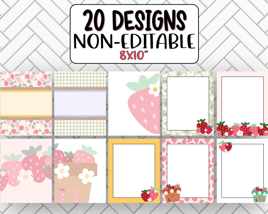 Blank Strawberry Classroom Decor. Strawberry Printable Poster ...