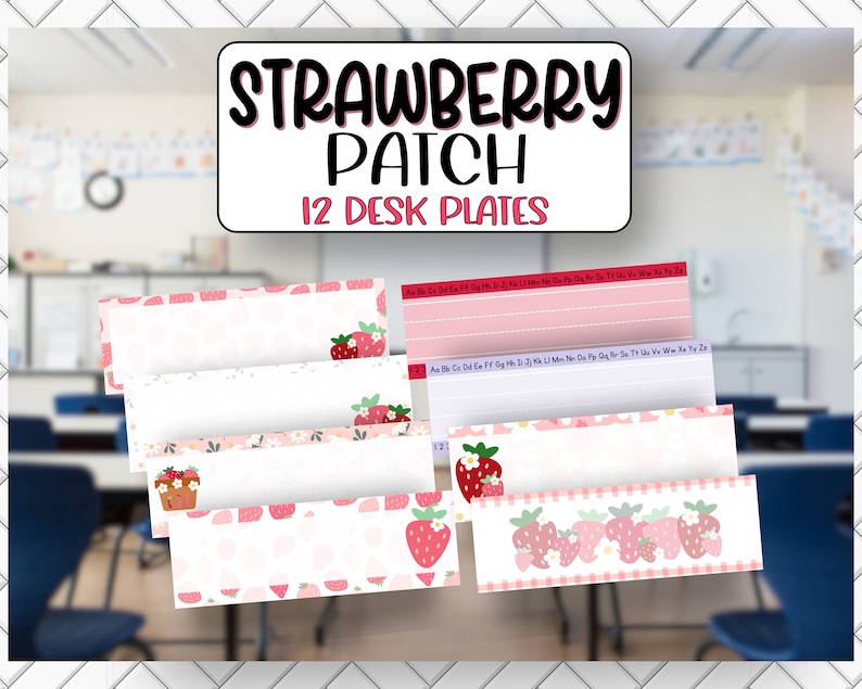 Desk Plates Strawberry Classroom Decor. Strawberry Printable Student ...