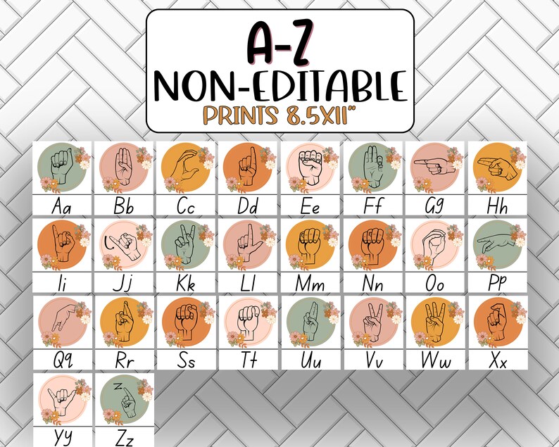 ASL Alphabet Groovy Butterfly Classroom Decor Posters. Butterfly ...