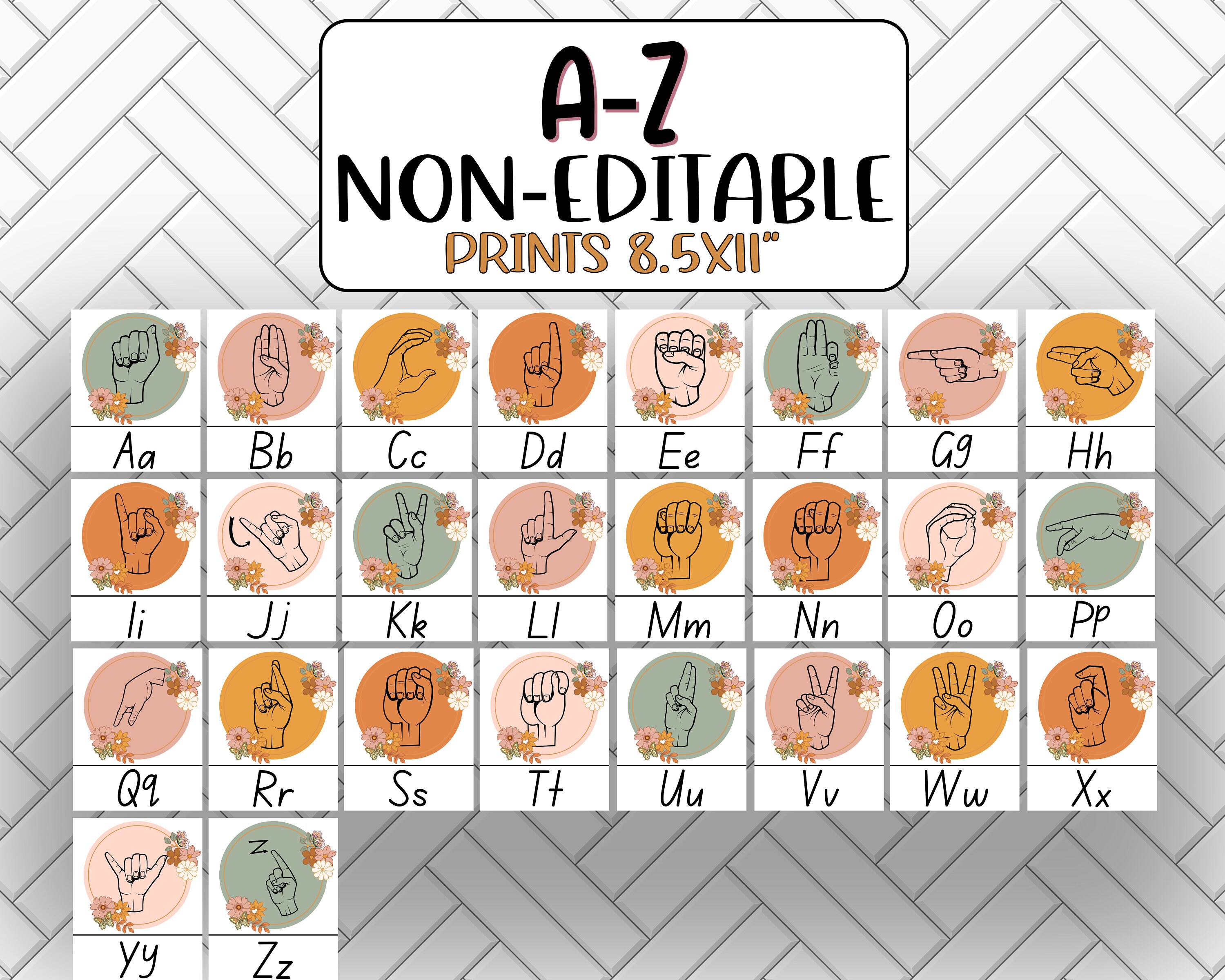 ASL Alphabet Groovy Butterfly Classroom Decor Posters. Butterfly ...