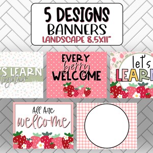 Strawberry Welcome Door Display Classroom Decor. Strawberry Printable ...