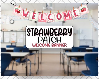 Strawberry Welcome Door Display Classroom Decor. Strawberry Printable ...