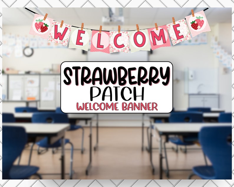Strawberry Welcome Banner Classroom Decor. Strawberry Printable Welcome ...