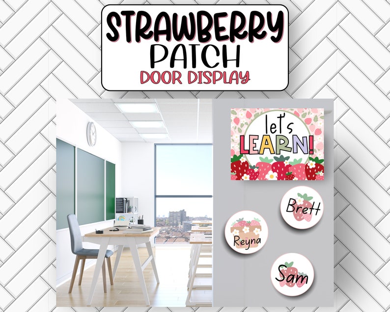 Strawberry Welcome Door Display Classroom Decor. Strawberry Printable ...