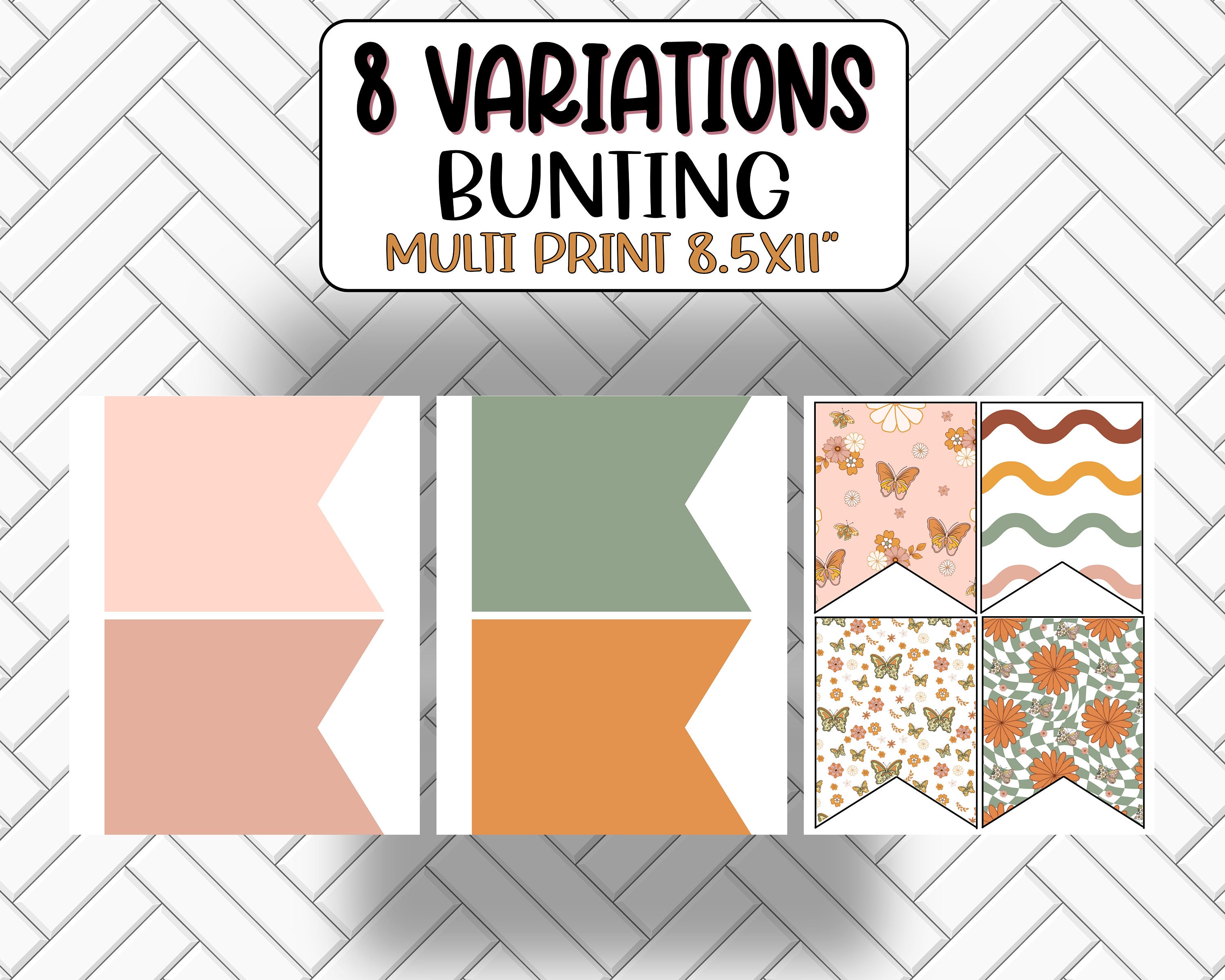 Groovy Butterfly Muted Birthday Kit Classroom Decor. Groovy Printable ...