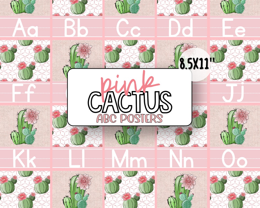 Pink Cactus ABC Posters Classroom Decor. Cactus Printable Posters ...