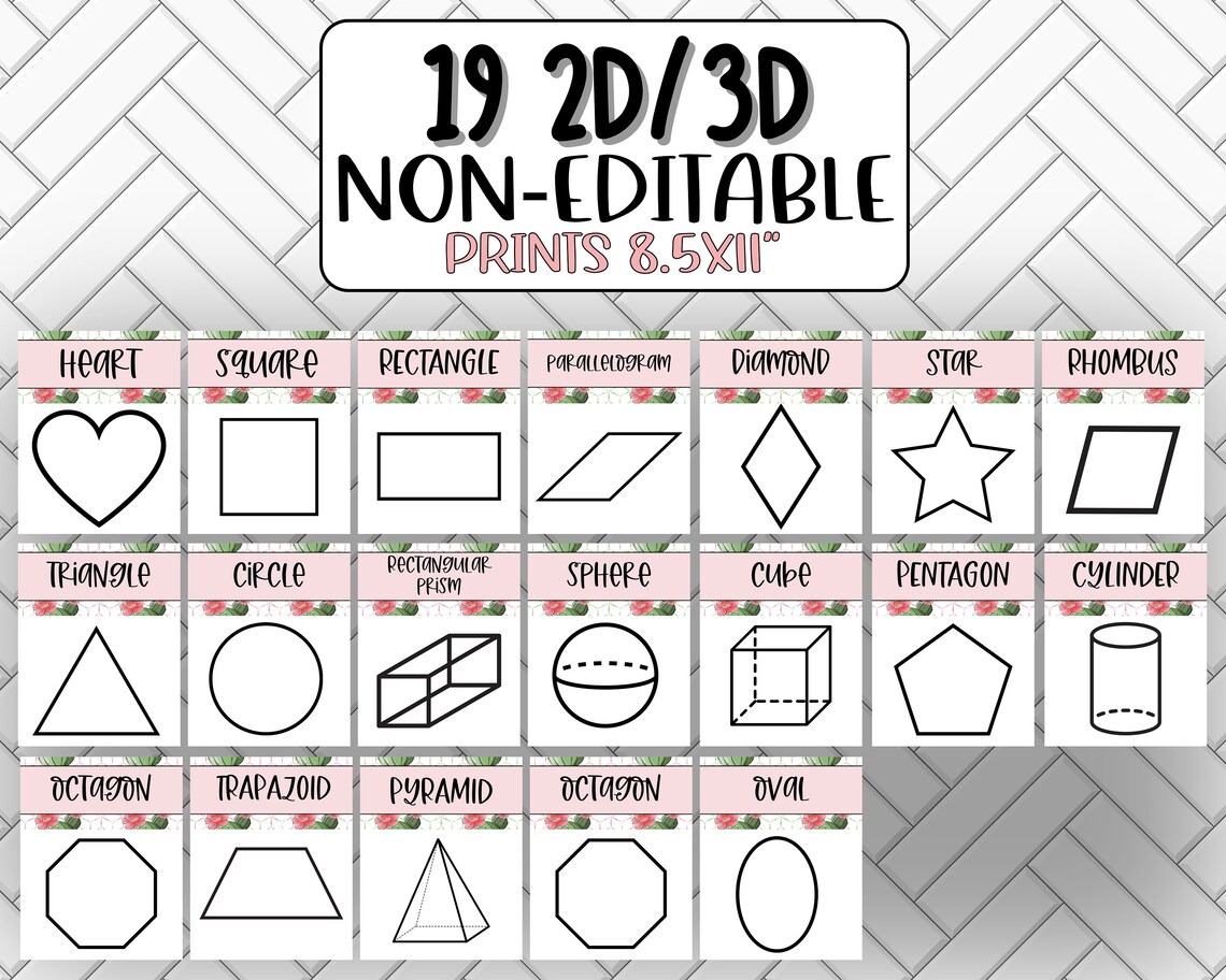 Pink Cactus Shapes Classroom Decor Posters. Succulent Printable Poster ...