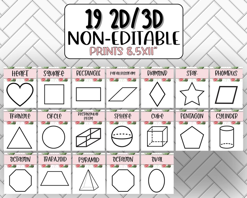 Pink Cactus Shapes Classroom Decor Posters. Succulent Printable Poster ...