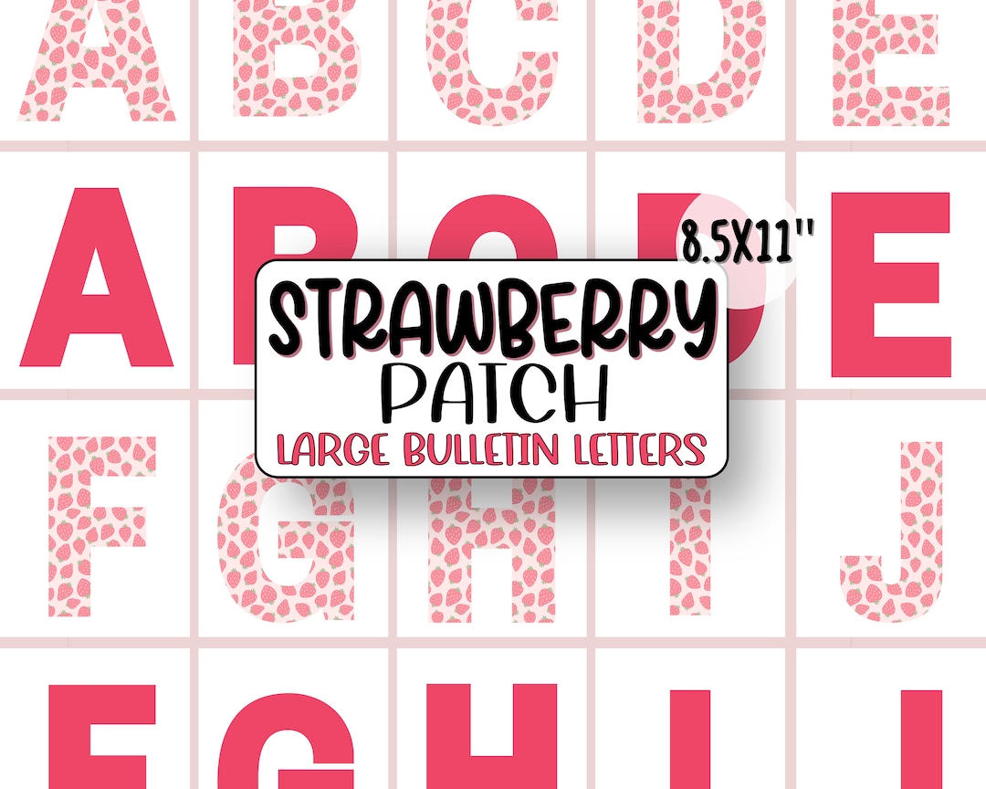 Strawberry Patch Bulletin Board Letters Classroom Decor. Strawberry ...