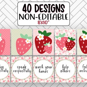 Strawberry Classroom Decor. Strawberry Printable Poster. Strawberry ...