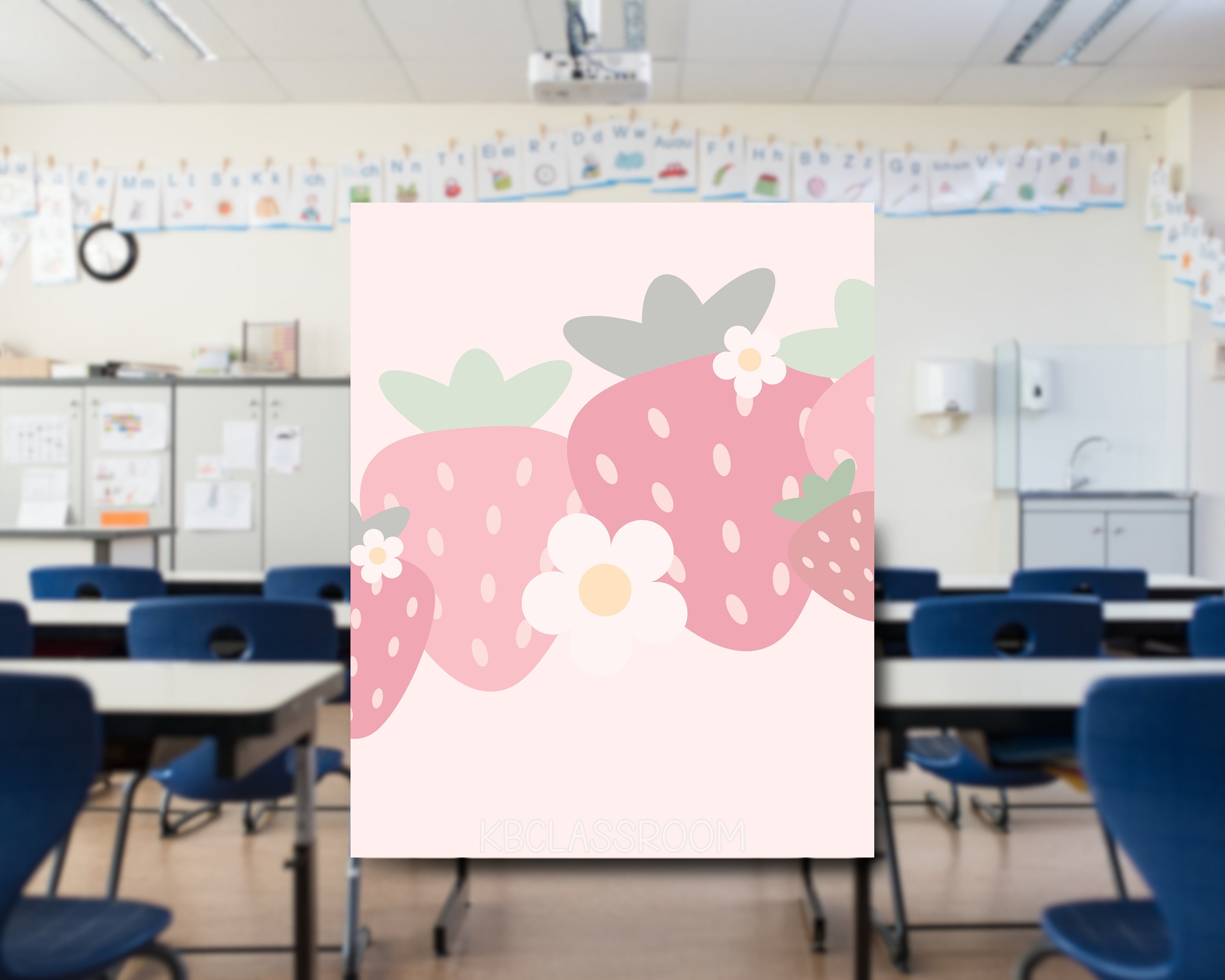 Blank Strawberry Classroom Decor. Strawberry Printable Poster ...