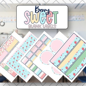 Blank Labels Pastel Strawberry Classroom Decor Posters. Strawberry ...