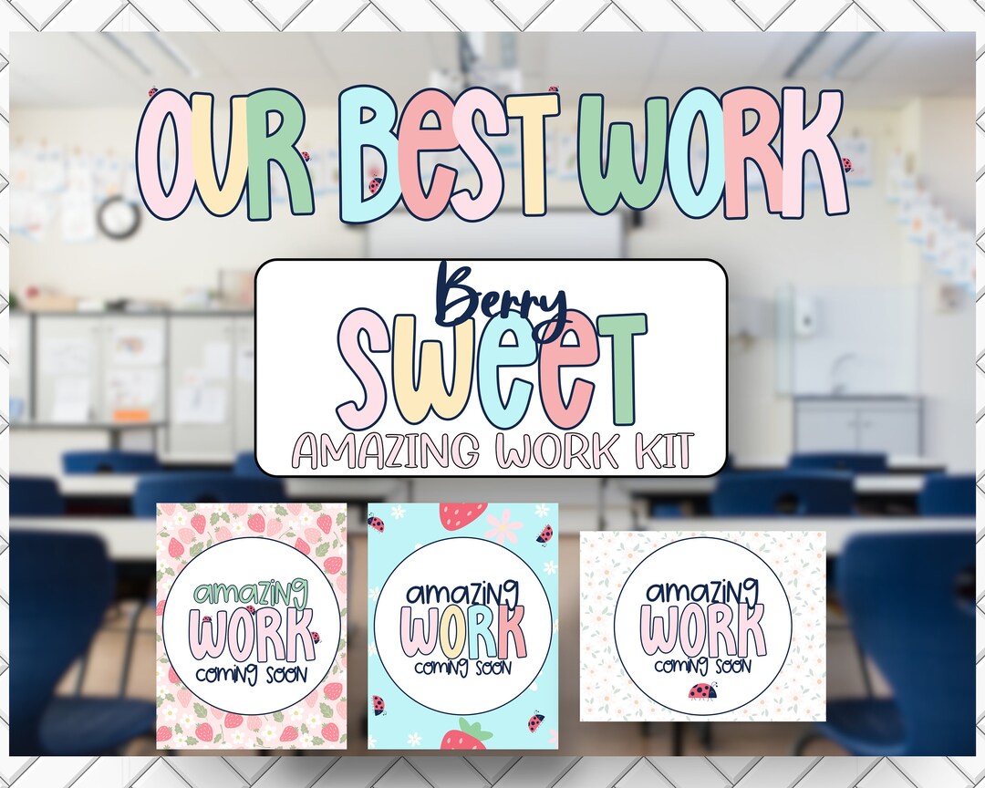 Pastel Strawberry Work Display Classroom Decor. Strawberry Printable ...