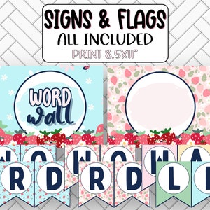 Word Wall Display Pastel Strawberry Classroom Decor. Strawberry ...