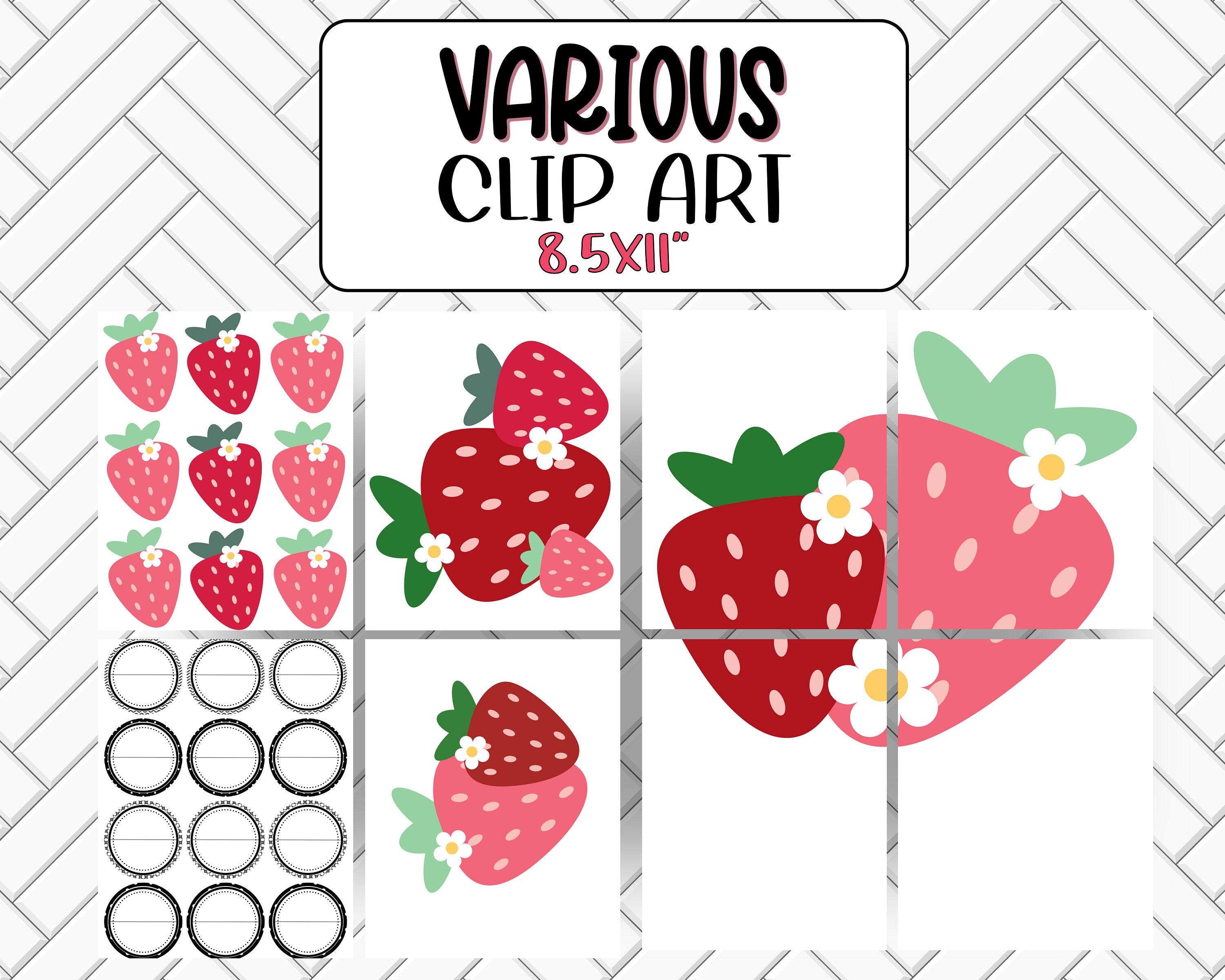 Strawberry Patch Birthday Kit Classroom Decor. Strawberry Printable ...