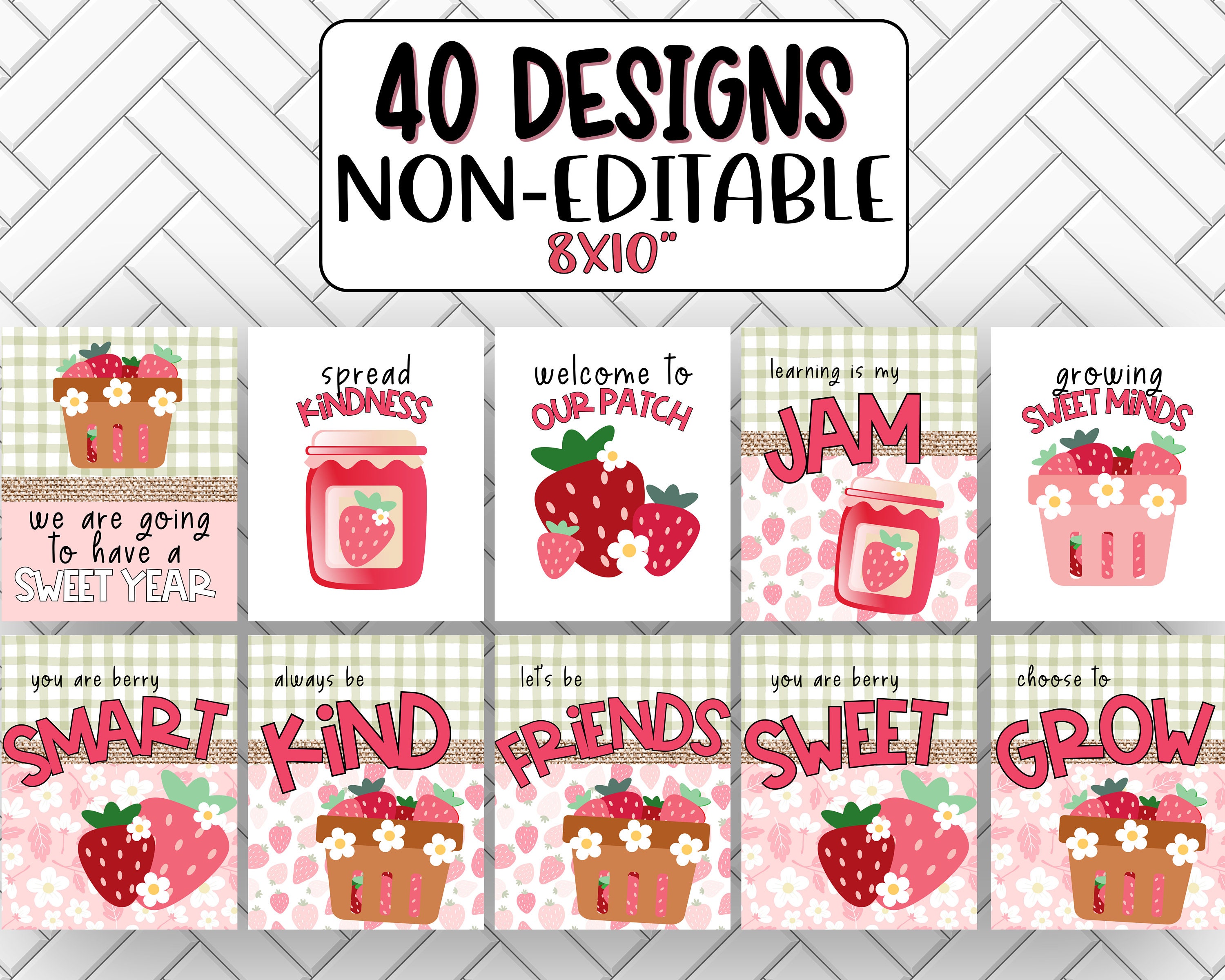 Strawberry Classroom Decor. Strawberry Printable Poster. Strawberry ...