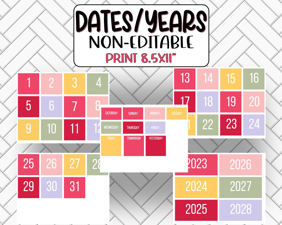 Calendar and Weather Display Pastel Strawberry Classroom Decor ...