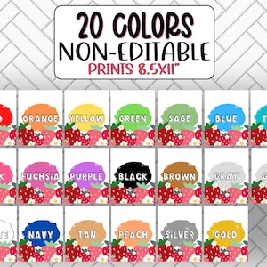 Color Strawberry Classroom Decor Posters. Strawberry Printable Poster ...