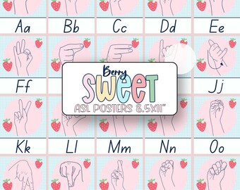 Picture Alphabet Pastel Strawberry Classroom Decor Posters. Strawberry ...